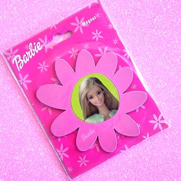 Barbie | Accessories | Barbie Photo Magnet Pink Flower Fridge School ...